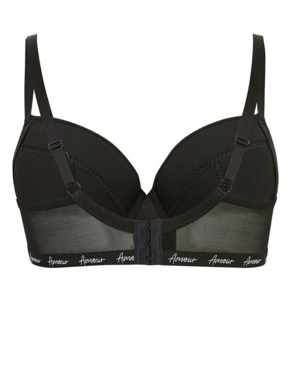 NewLook Femme - Curves Black Amour Slogan Plunge Bra - Drest