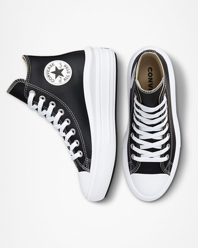Converse - Chuck Taylor All Star Move Plateforme Cuir - Noir - Drest