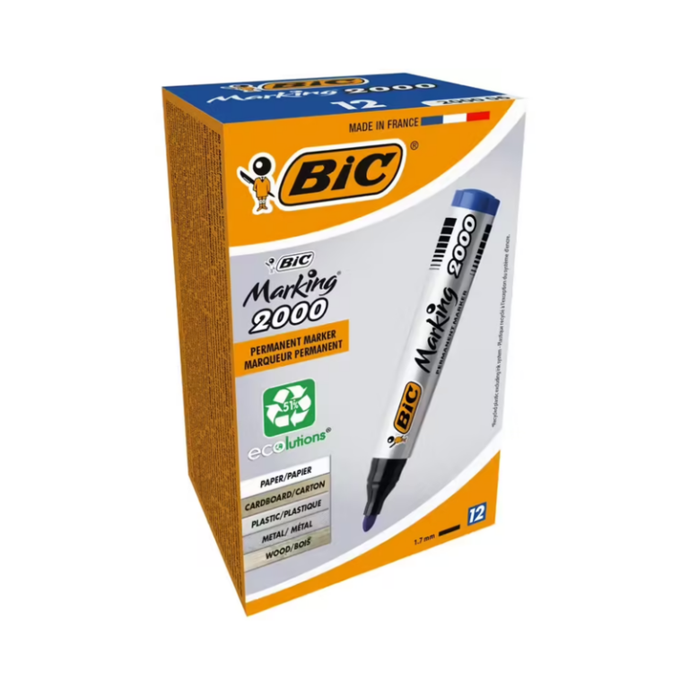 BIC - Marqueurs permanents BIC ECO 2000 - Boîte de 12, encre bleue - Drest